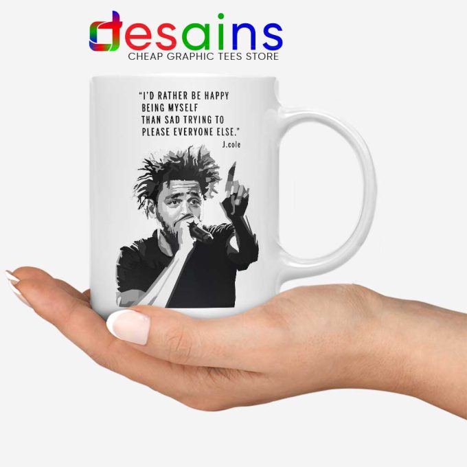 J Cole Quotes Being Myself Mug American Rapper Coffee Mugs 11oz